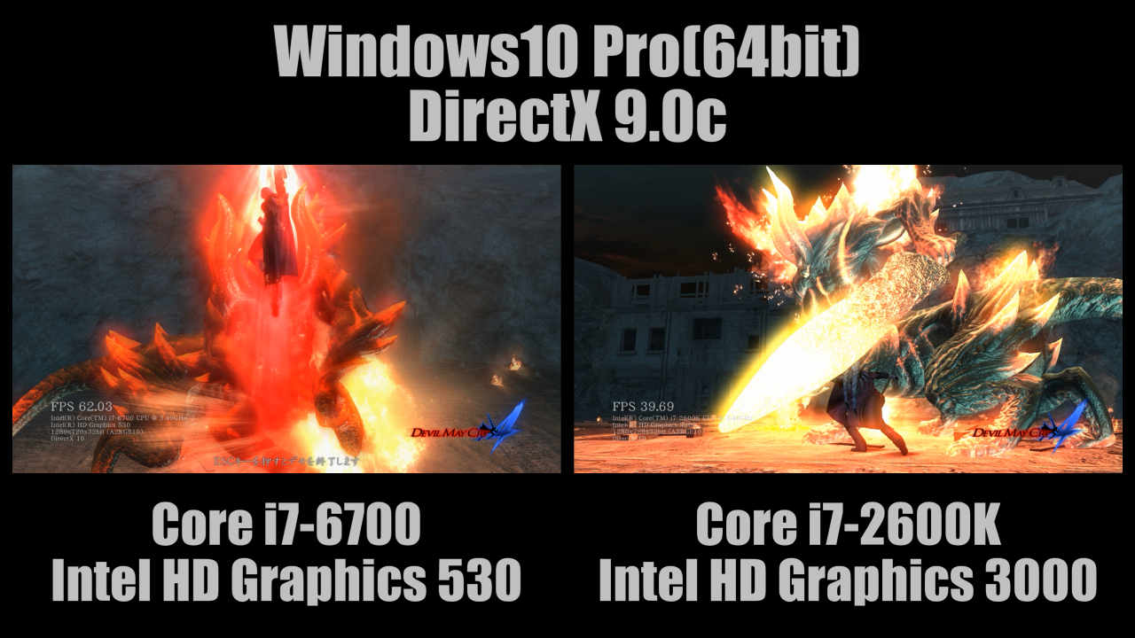 ゲームベンチ対決！Core i7-6700(Intel HD Graphics 530) vs Core i7-2600K(Intel HD ...